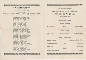 US Navy Ship Christmas Menu 1944 | A Veteran's Perspective
